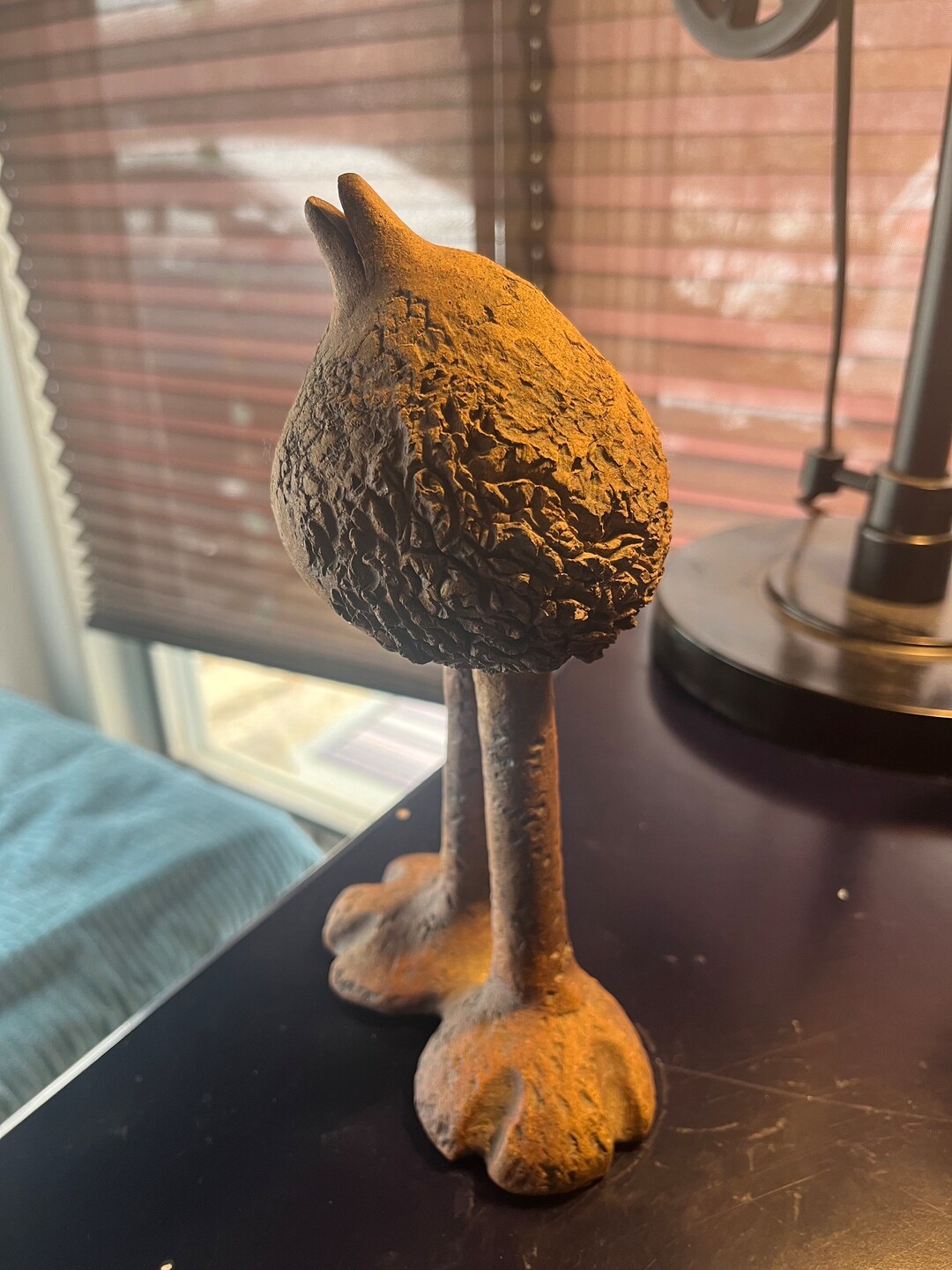 One-of-a-kind Clay Bird Sculpture With Long Legs by Wisconsin Sculptor ...