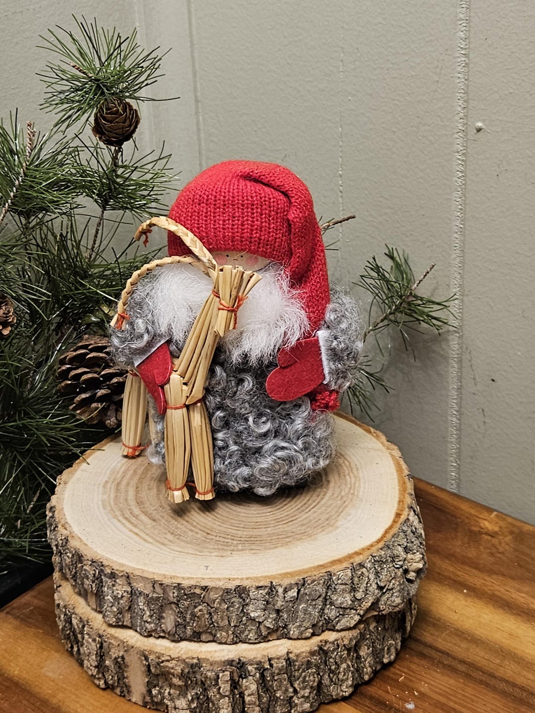 5.5” Tall Swedish Christmas Tomte Kid With Yule Goat (julbock ...