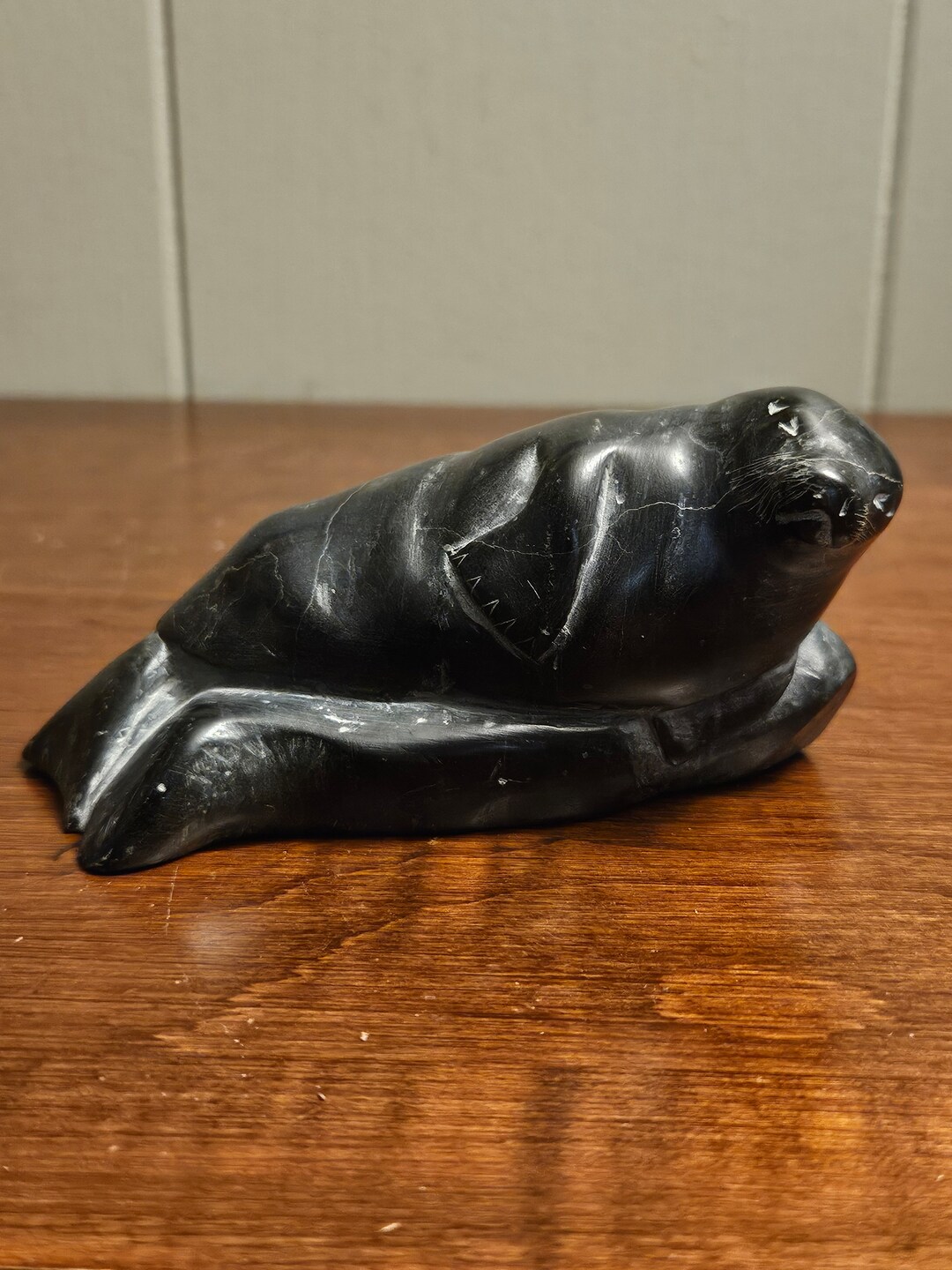 Vintage Original Canadian Eskimo Inuit Art Carved Seal Stone Sculpture ...