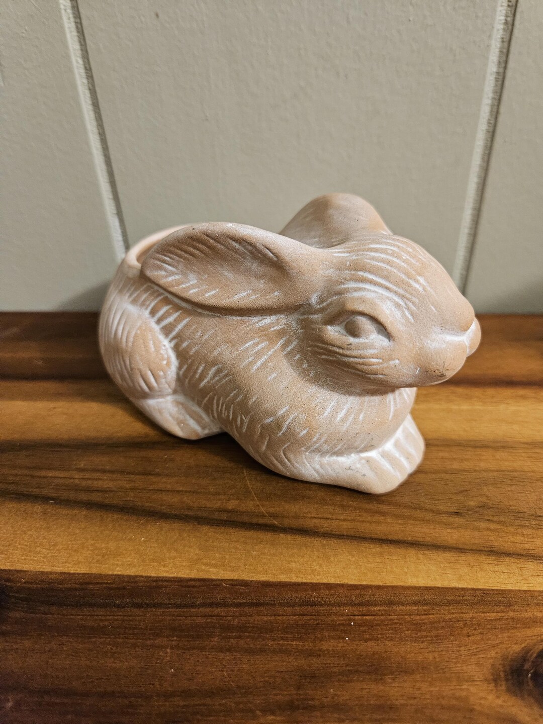 Vintage Tera Cotta Easter Bunny Rabbit Ceramic Candy Dish / Planter ...