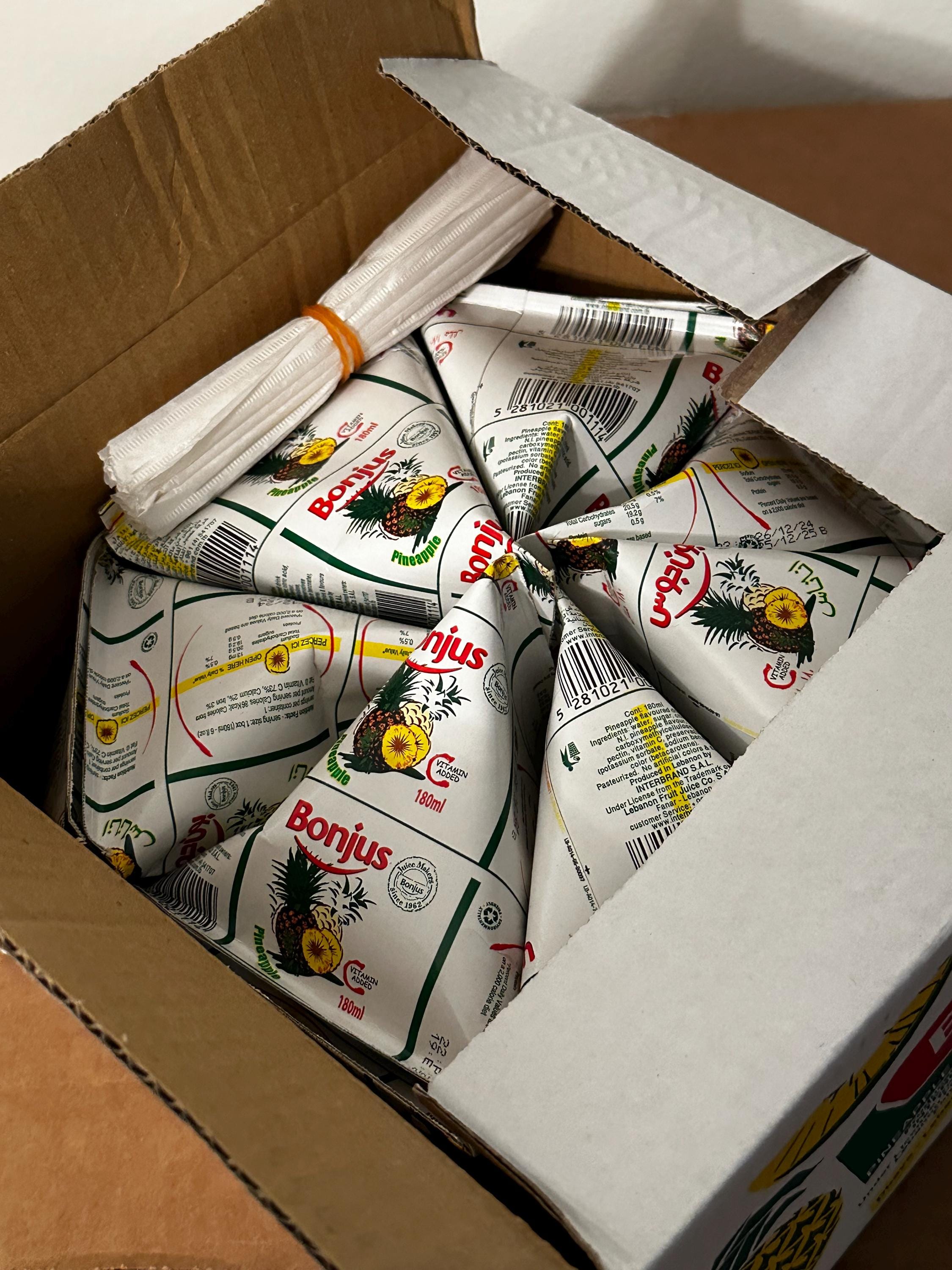 Bonjus Lebanese Fruit Juice: Nostalgic Triangle Box (180ml) - Etsy