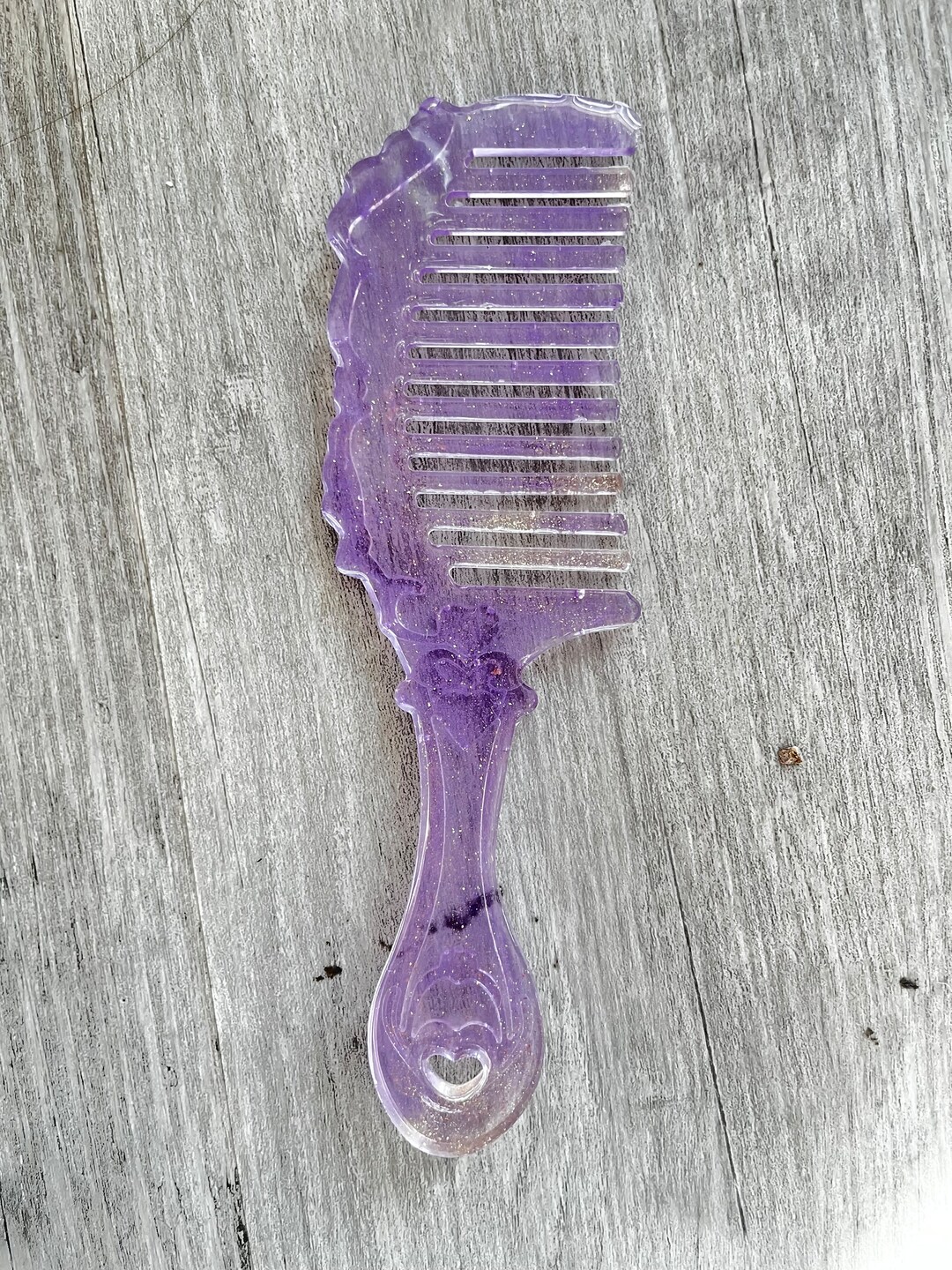 Sparkly Purple Resin Comb - Etsy