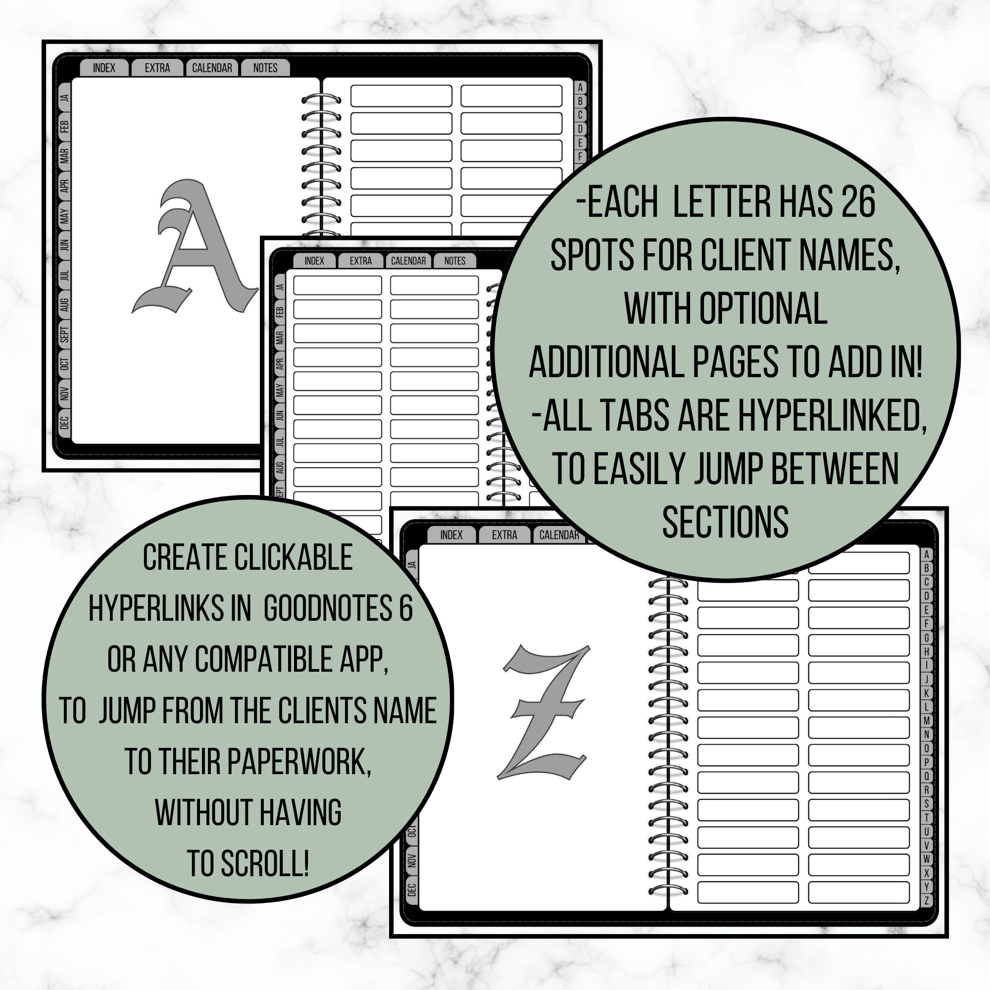 Tattoo Client Record Book With Calendar & Planner! - Digital Planner ...