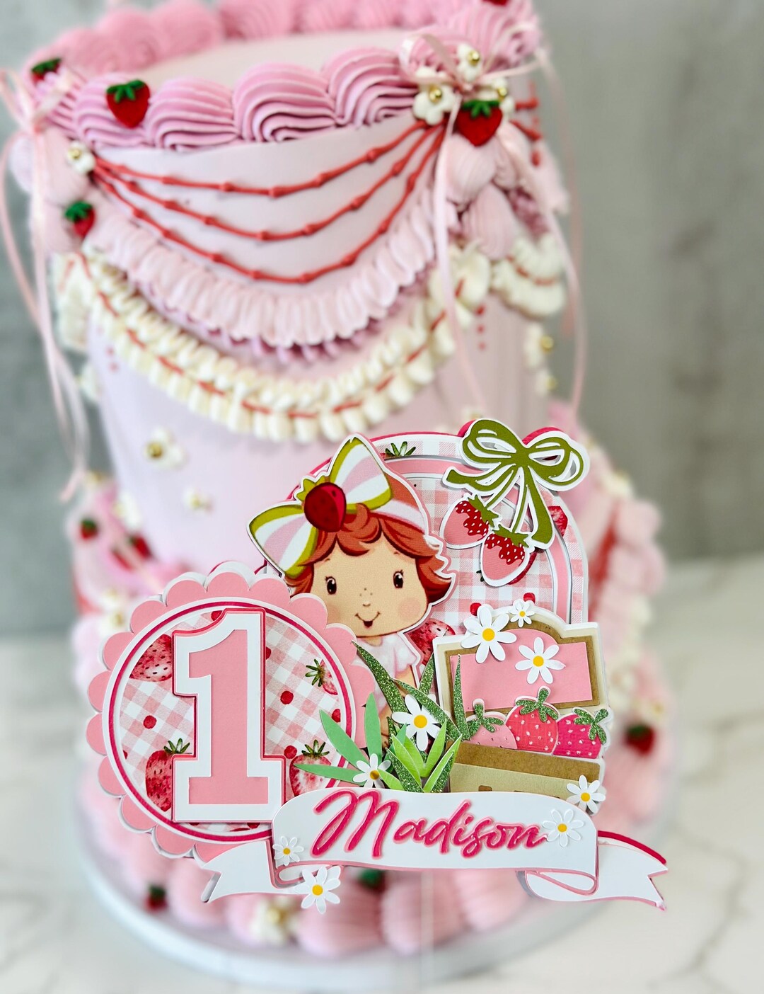 Custom Strawberry Shortcake Cake Topper - Etsy