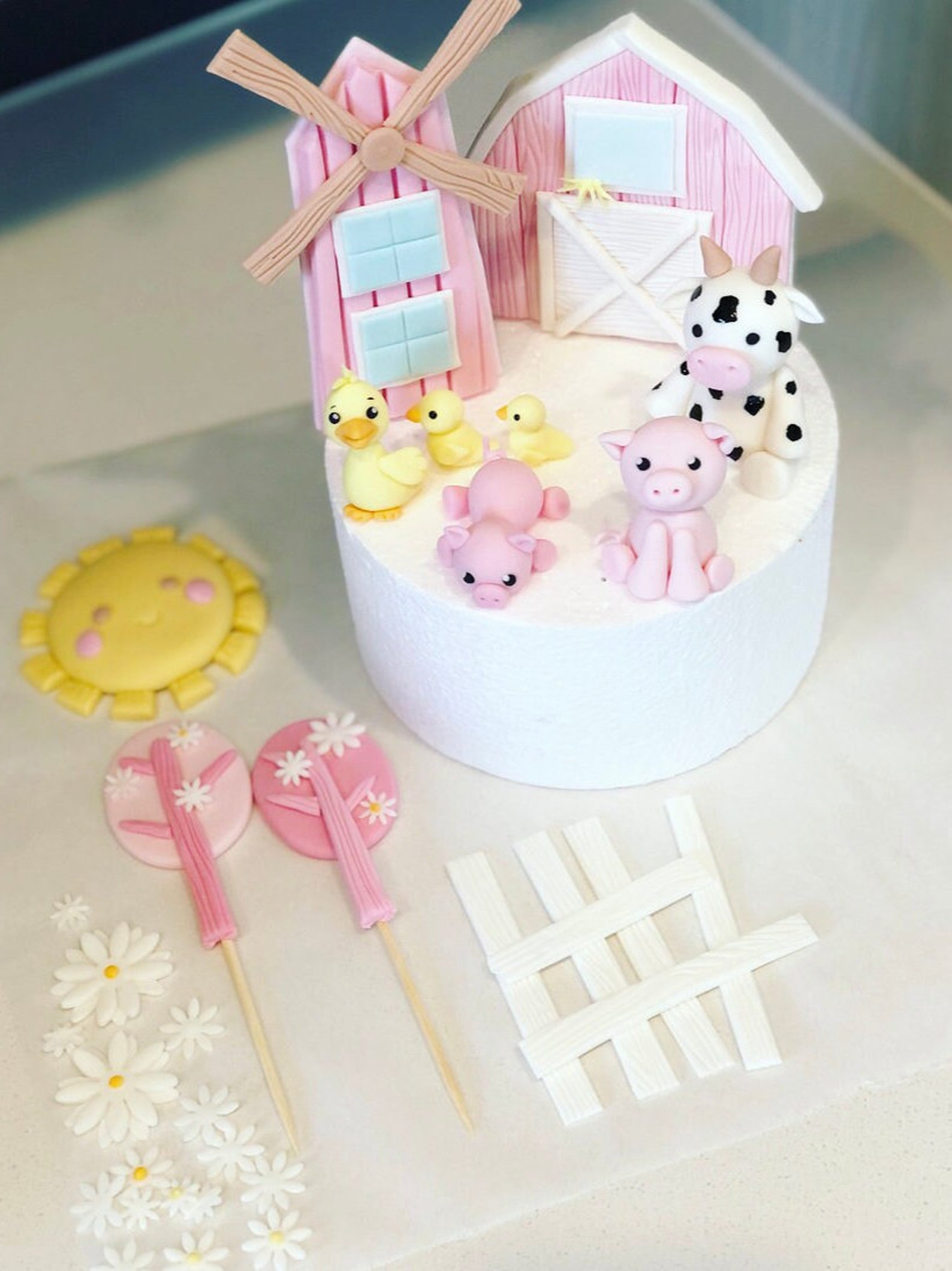 Fondant Barnyard Cake Toppers - Etsy