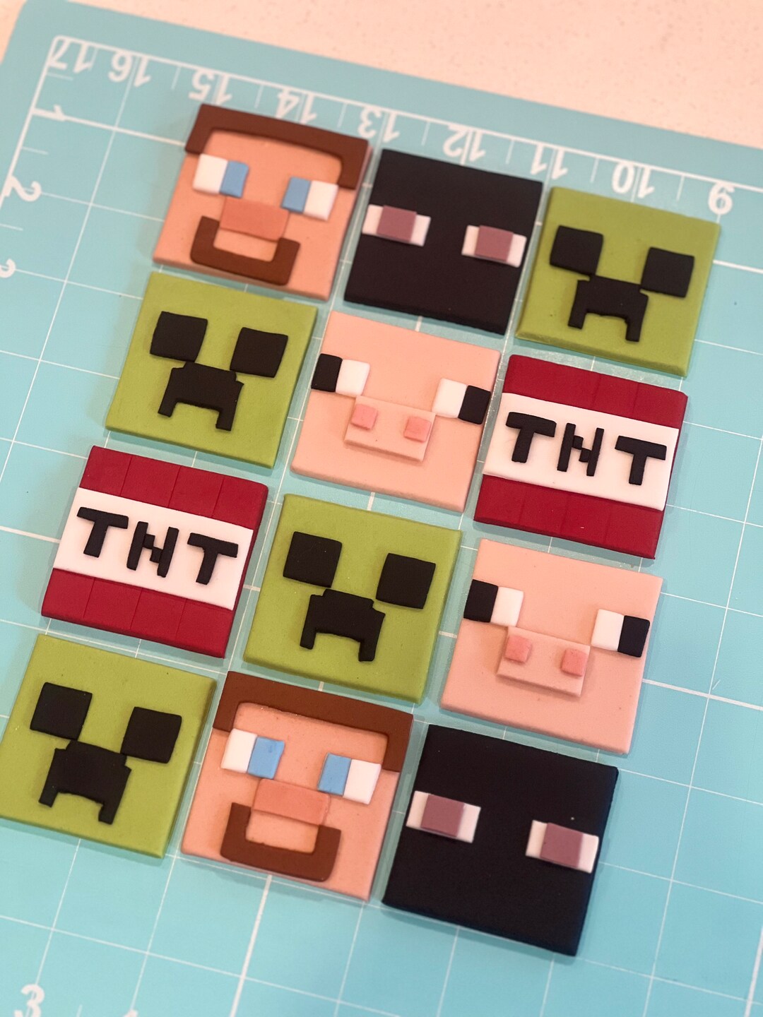 Minecraft Fondant Cupcake Toppers - Etsy