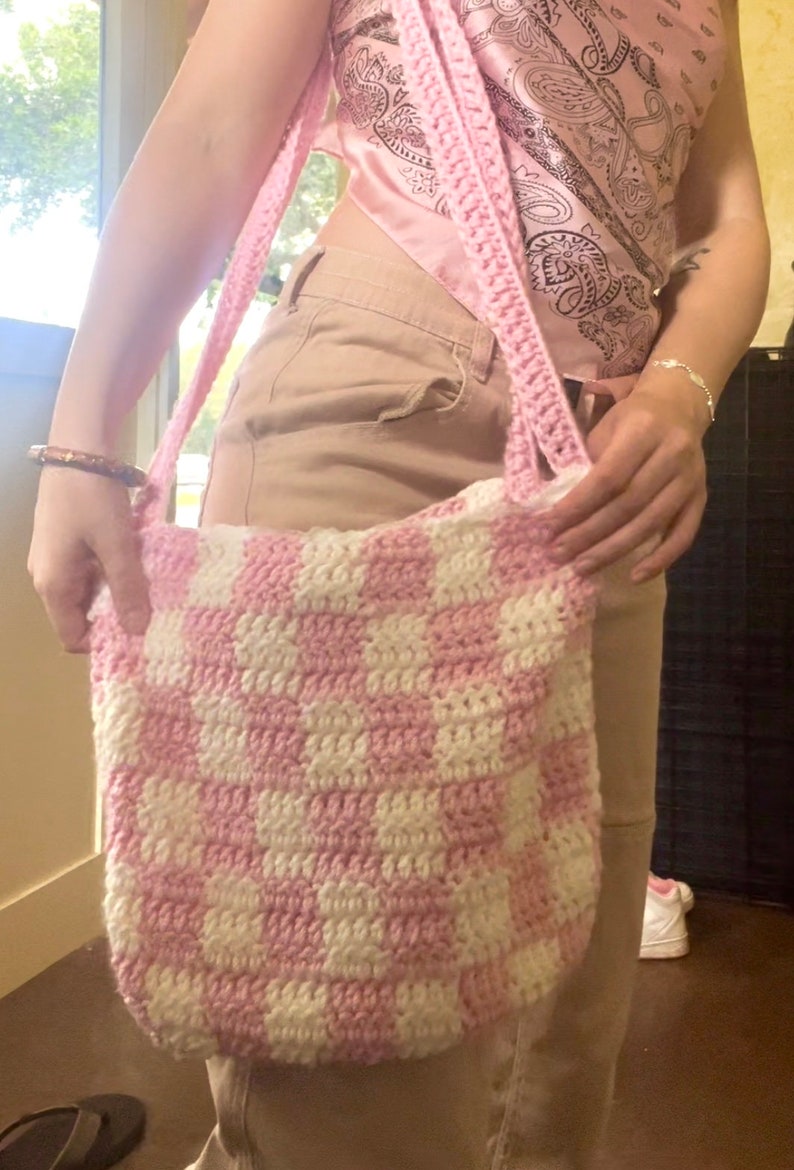 Crochet Checkered Bag - Etsy