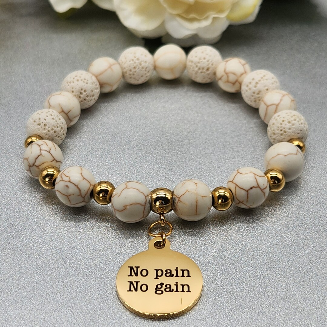 Iron Bella's White Turquoise & Lava Charm Bracelet-fitness Jewelry-gym ...
