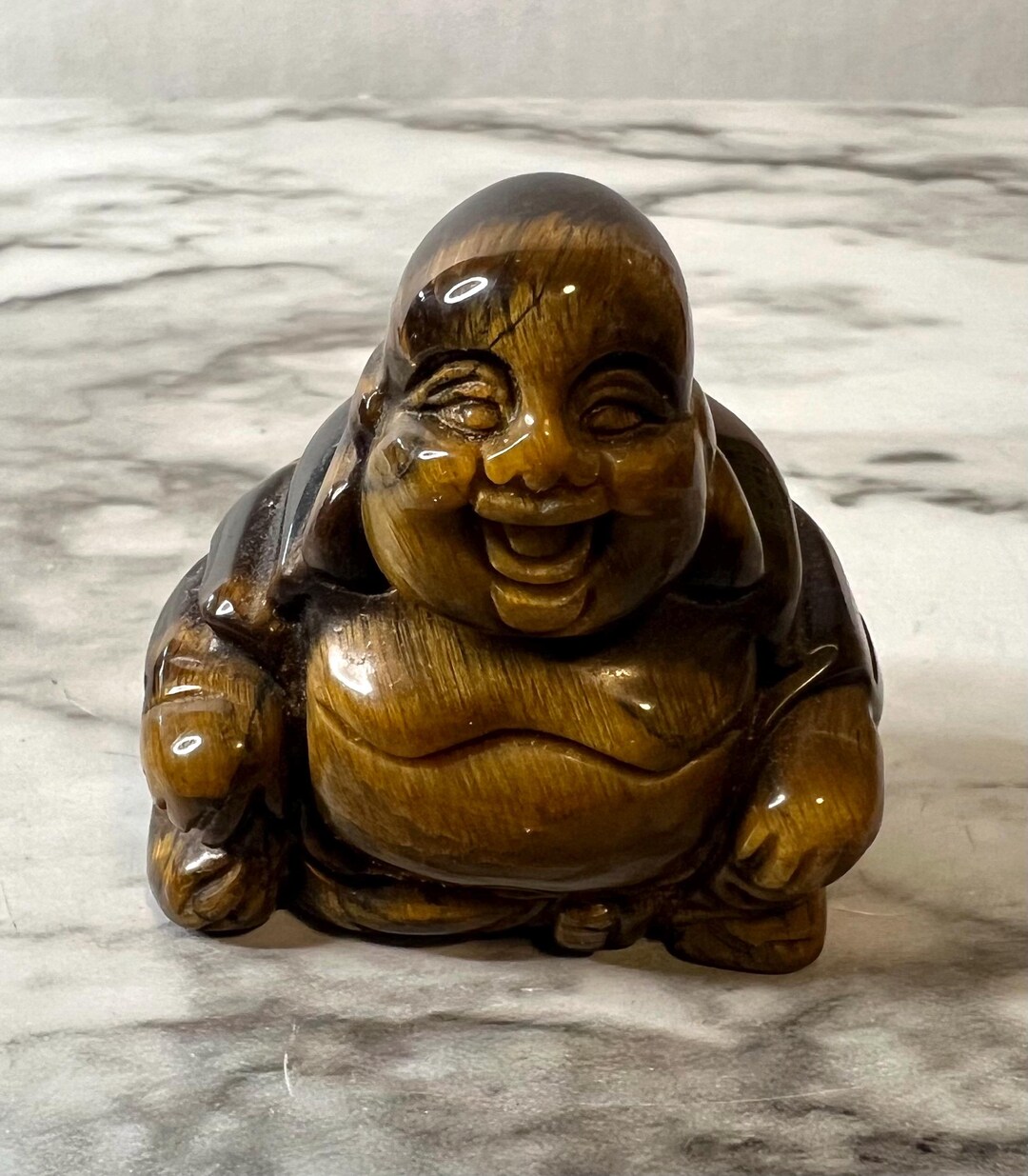 Tigers Eye Happy Buddha - Etsy