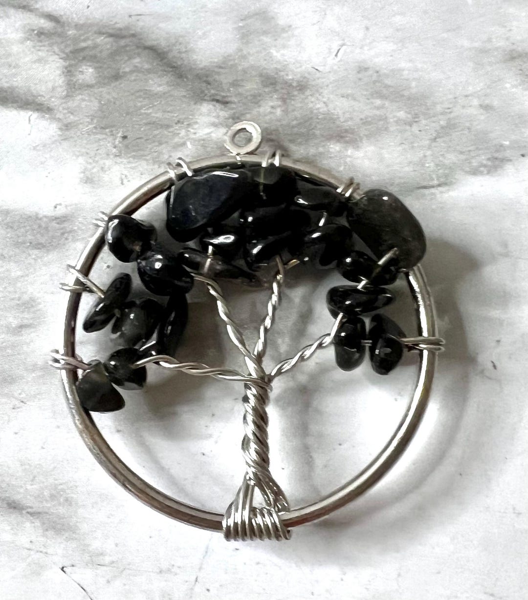 Black Obsidian Tree of Life Pendant - Etsy