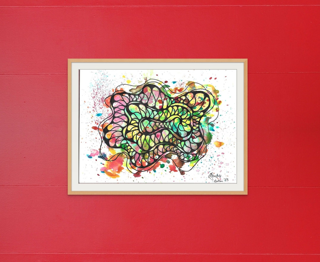 Rainbow Whirlpool Abstract Watercolor - Etsy