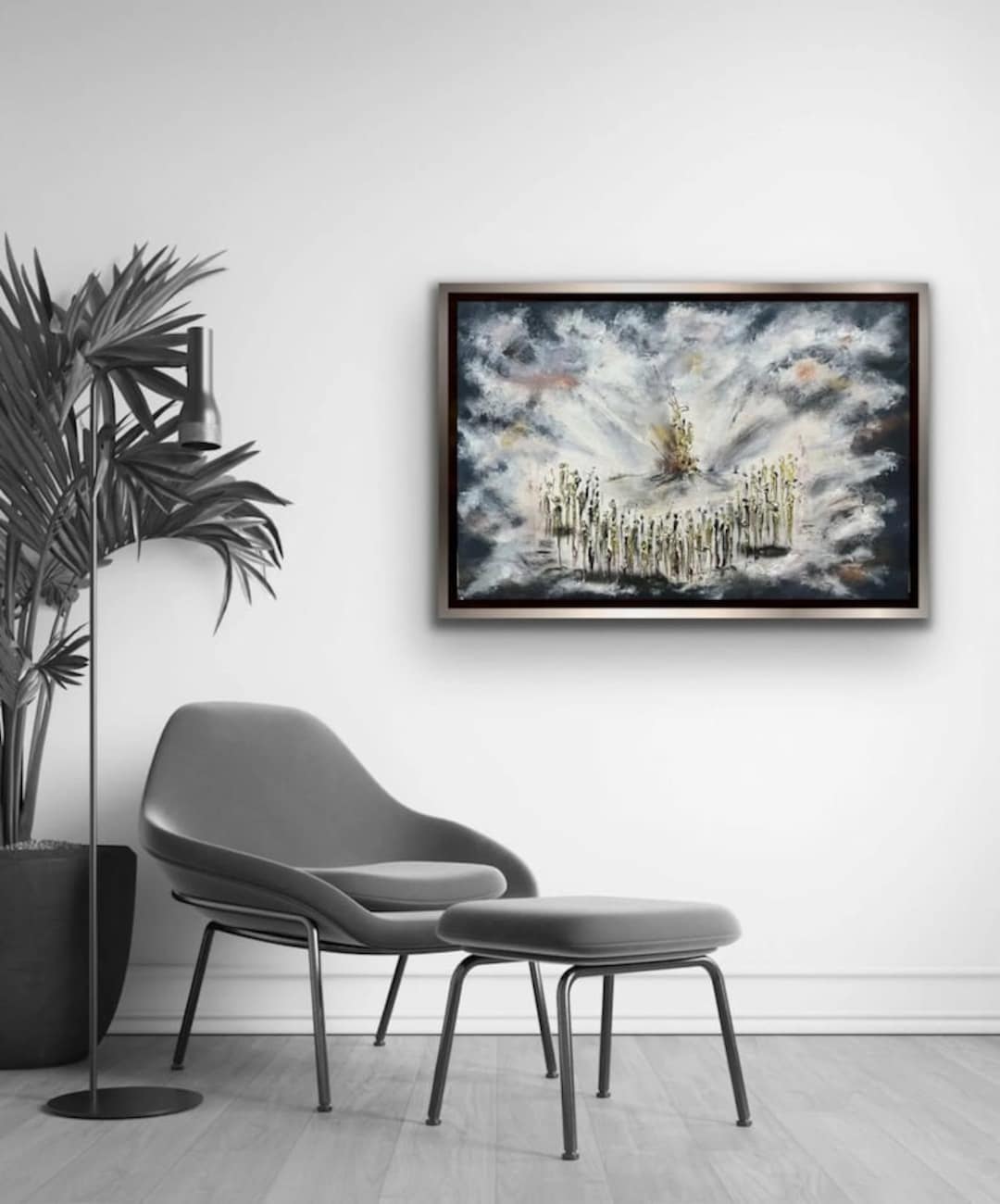 A Tragic Loss Painting, Semi Original Abstract Art, Canvas Painting ...