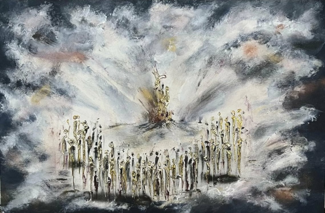 A Tragic Loss Painting, Semi Original Abstract Art, Canvas Painting ...