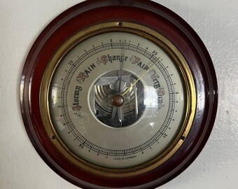 Antique German Barometer and Thermometer, STORM VERANDERLIJK BESTENDIG ...