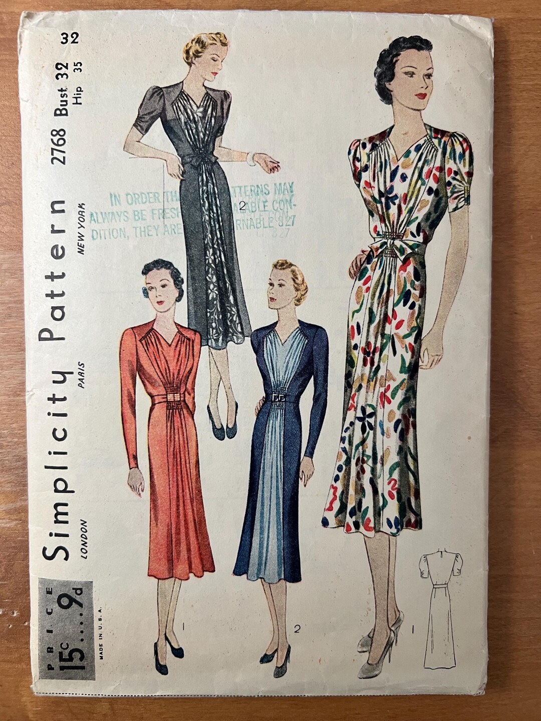 Vintage 1930s Sewing Pattern Simplicity 2768 - Etsy