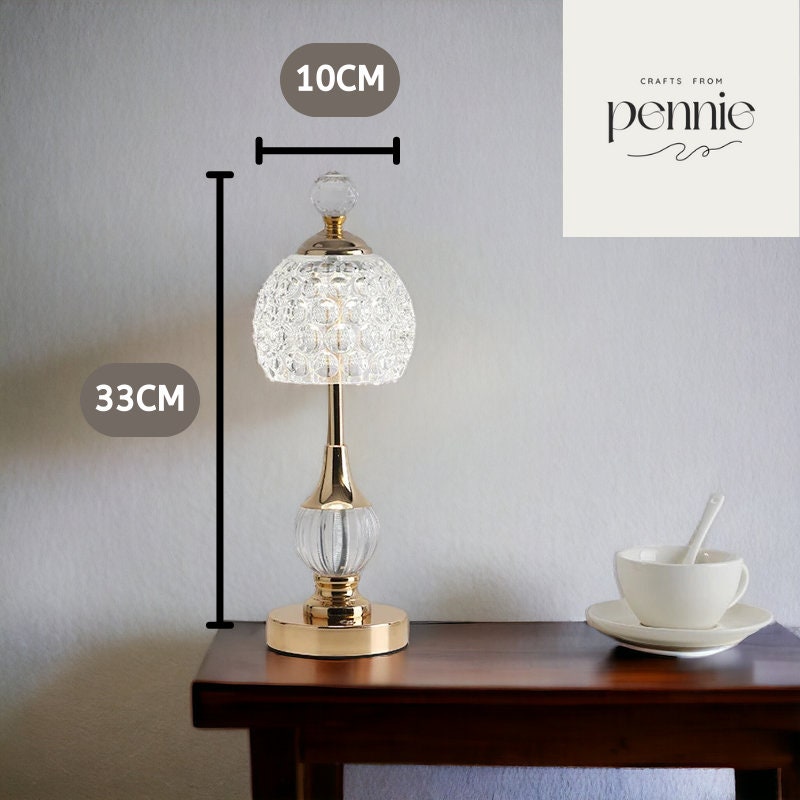 Retro Gold Crystal Metal Table Lamp Table Lamp Retro, Table Lamps ...