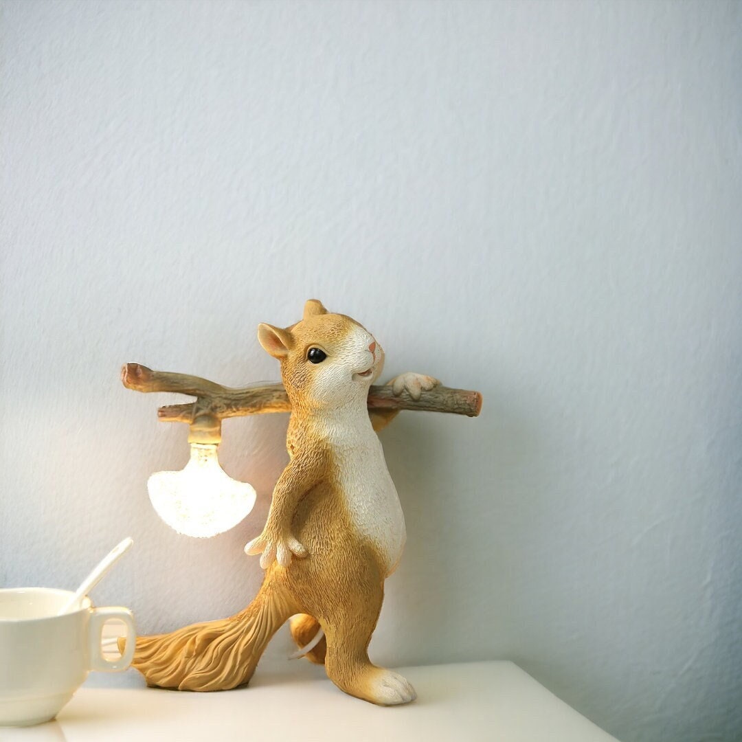 Resin Squirrel Table Lamps Desk Lamps Modern, Resin Lamp Light, Unique ...