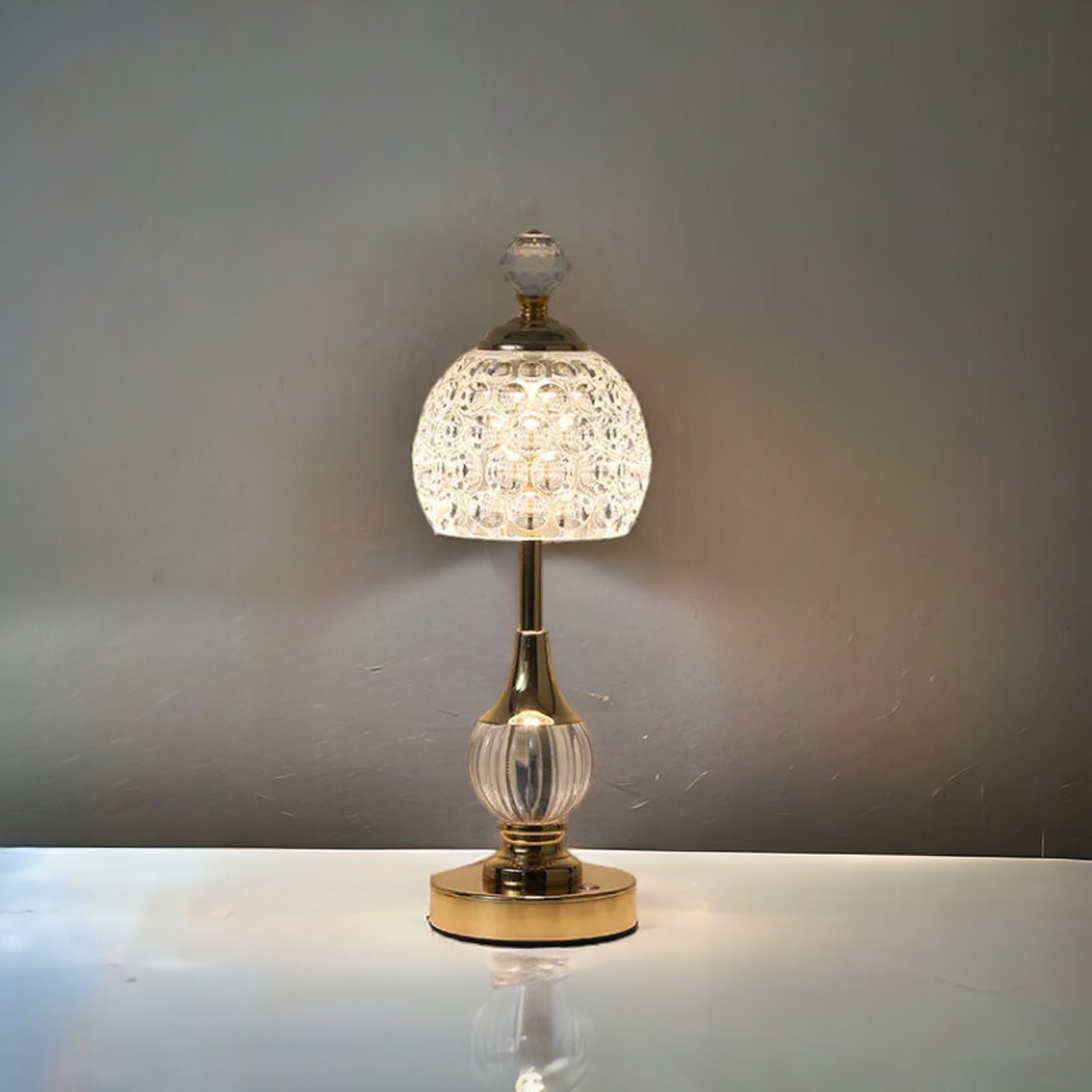 Retro Gold Crystal Metal Table Lamp Table Lamp Retro, Table Lamps ...
