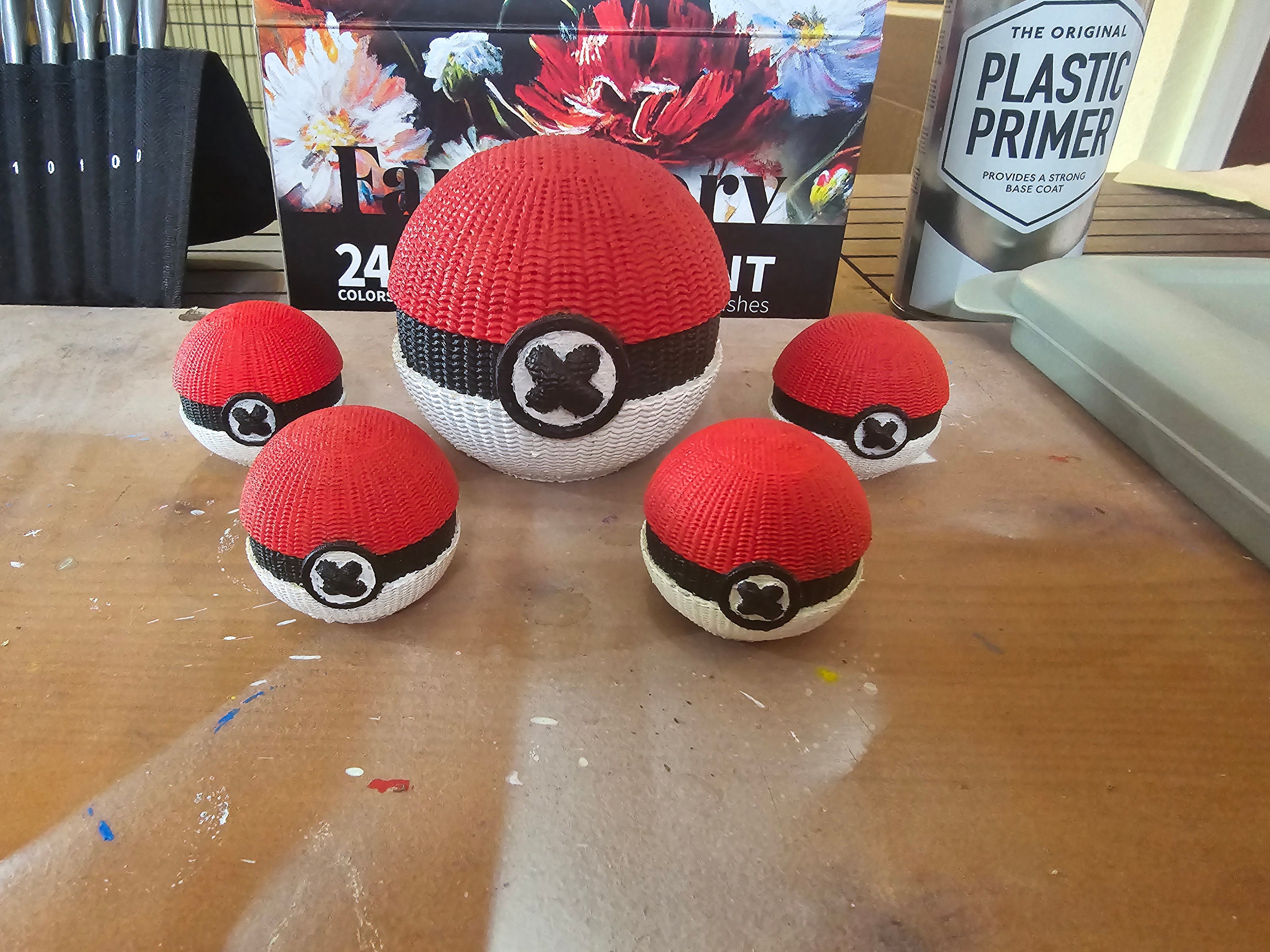 3d Printed, Pokeball, Hand Painted - Etsy