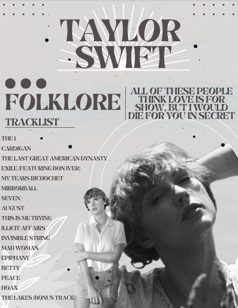 Into Folklore ... // Taylor Swift Inspired Digital Print // by - Etsy