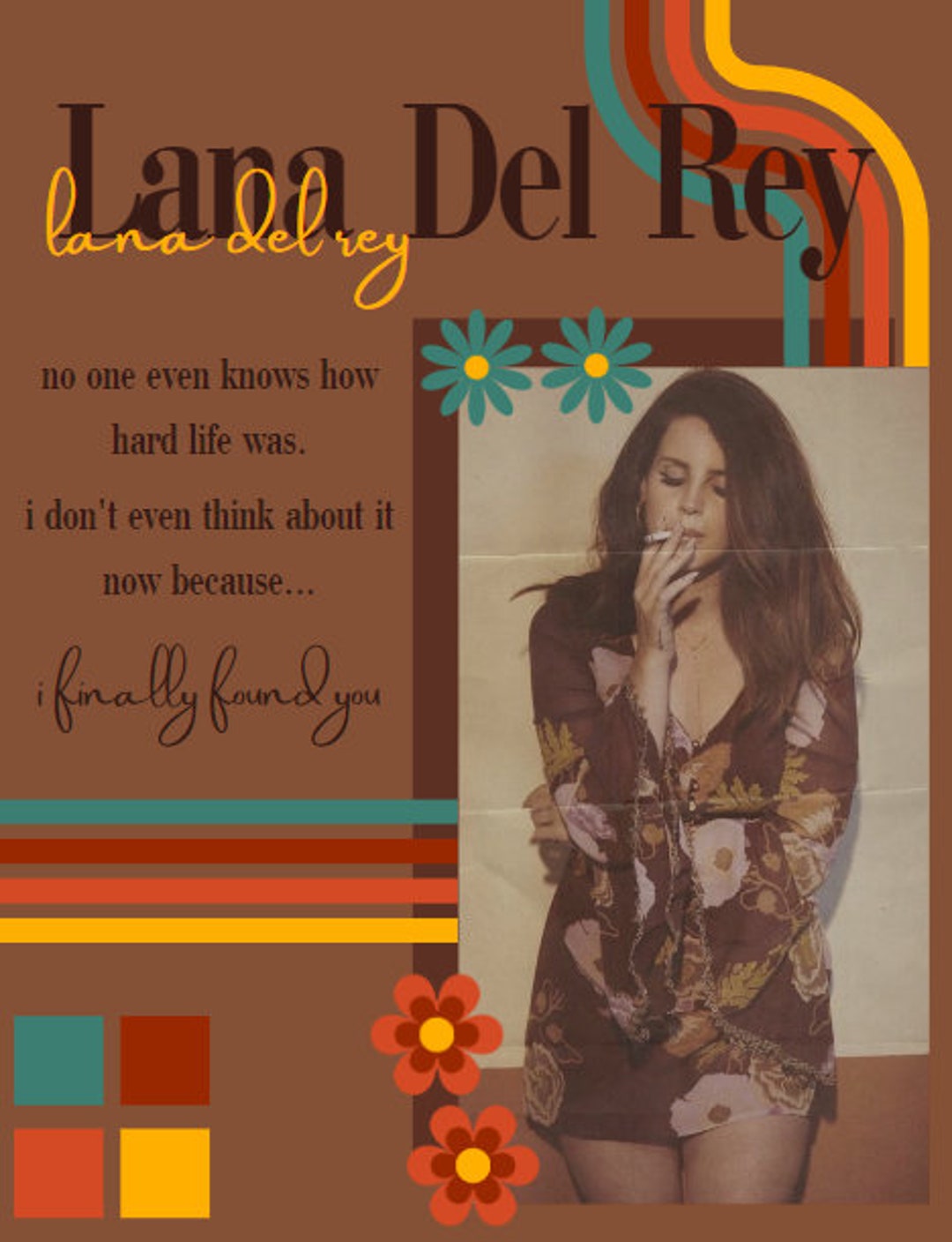 RADIO // 70s Lana Del Rey Inspired Digital Print // by - Etsy
