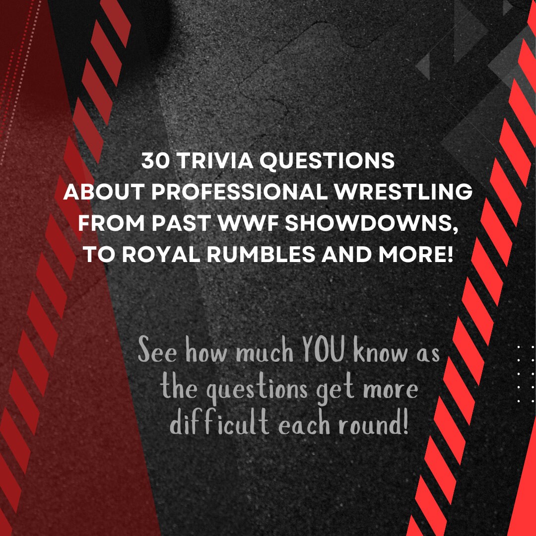 Wrestling Royalty Trivia - Etsy