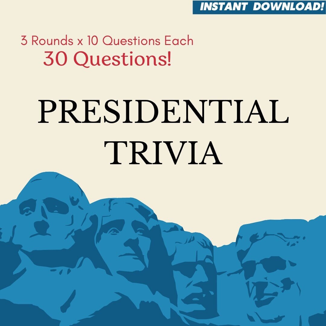 Presidential Trivia - Etsy