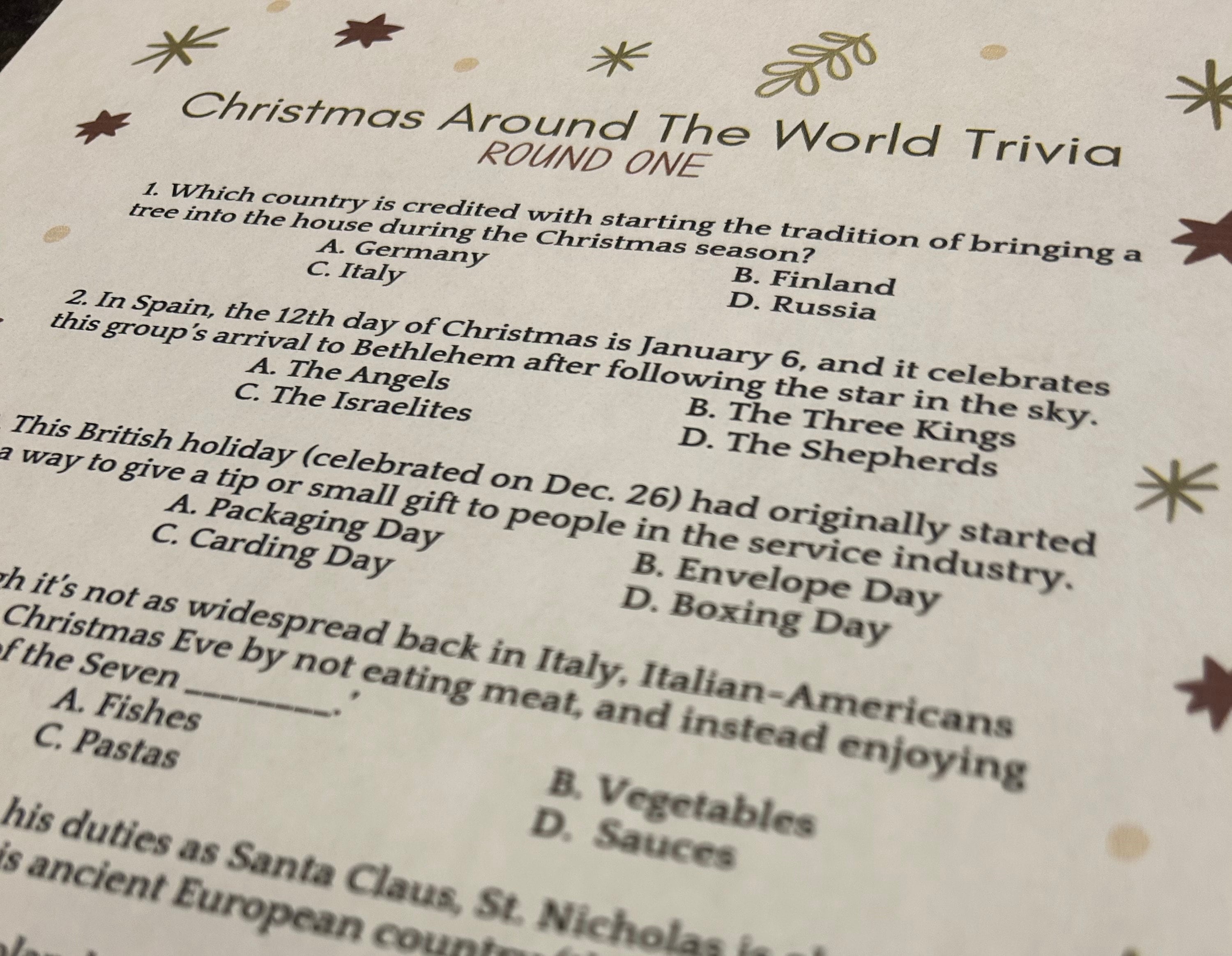 Christmas Around the World Trivia/quiz - Etsy