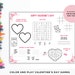 Valentine's Day Coloring Placemat, Worksheet for Kids and Toddlers ...