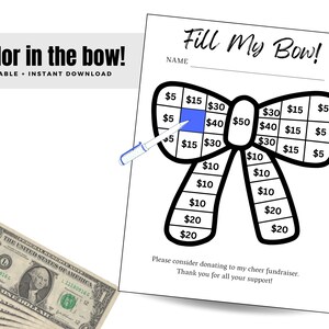 Fill My Bow Cheerleading Fundraiser, Fundraising Template and Tracker ...
