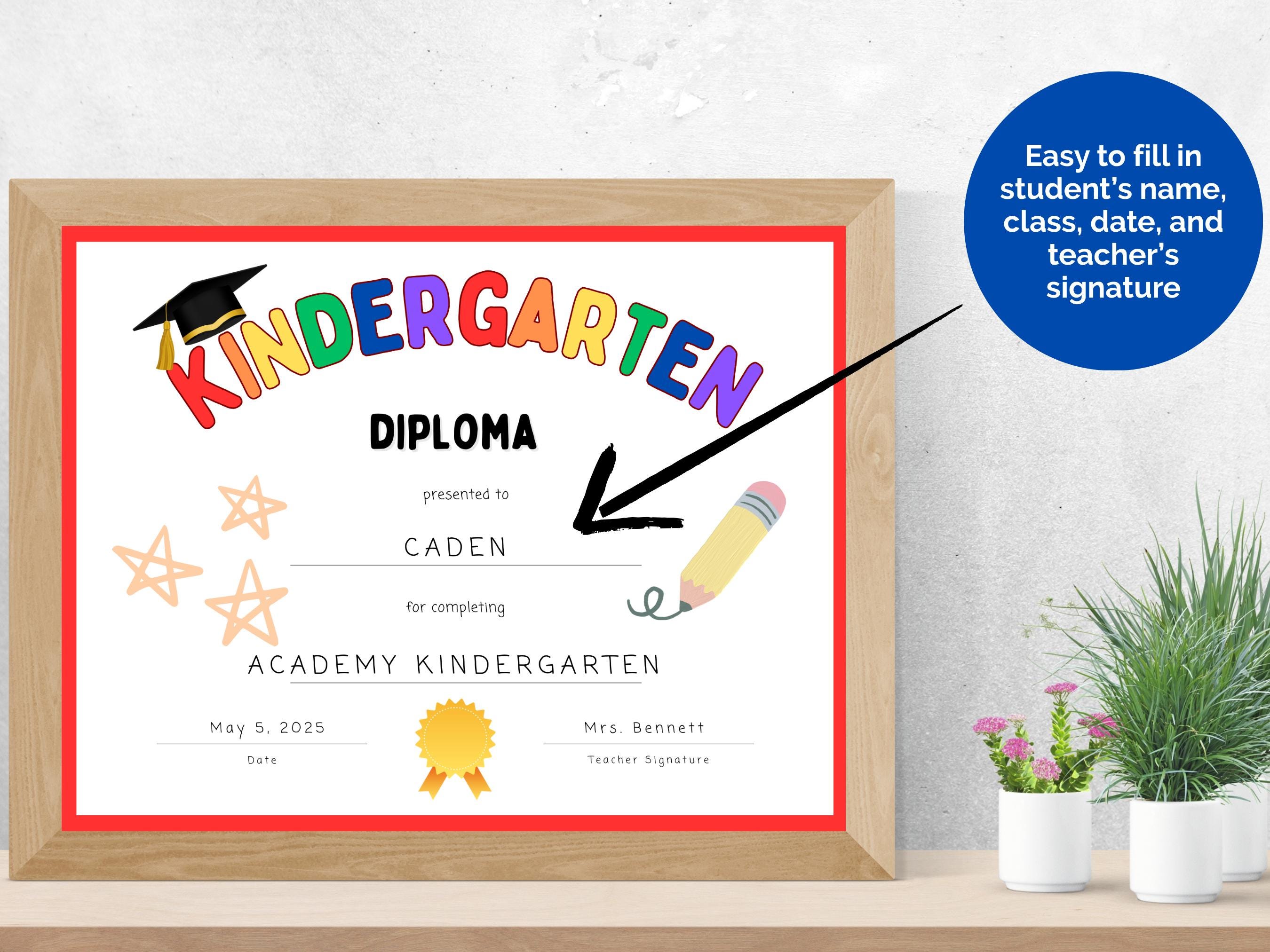 Kindergarten Graduation Diploma Template, Kindergarten Graduation ...