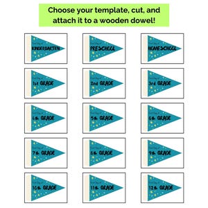 First Day of School Printable Pennant Flag, Kindergarten, Preschool ...
