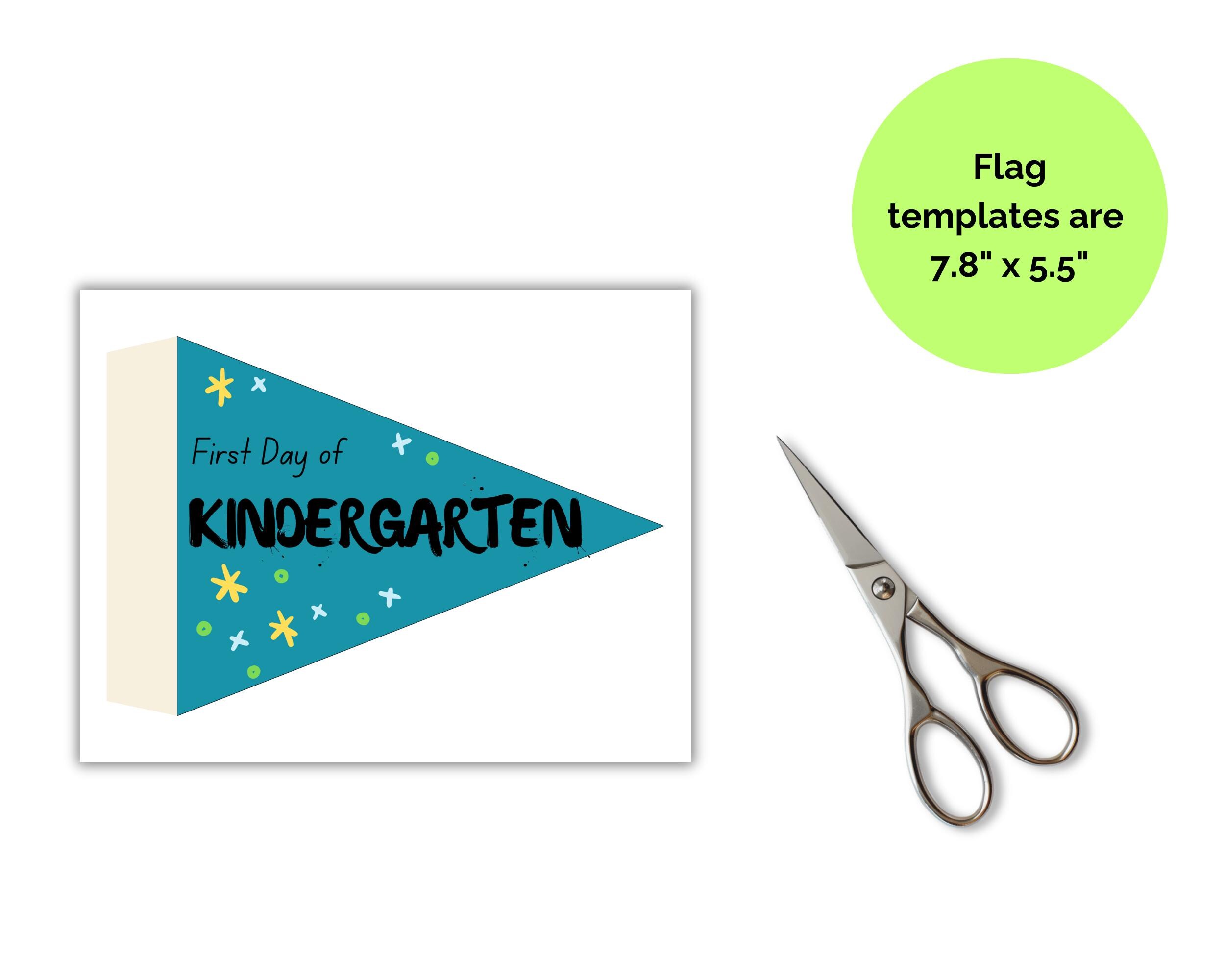 First Day of School Printable Pennant Flag, Kindergarten, Preschool ...