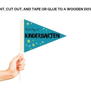First Day of School Printable Pennant Flag, Kindergarten, Preschool ...