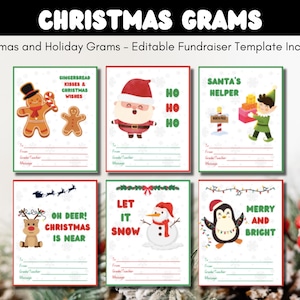 Editable Printable Christmas Candy Gram Fundraiser Template, Includes ...