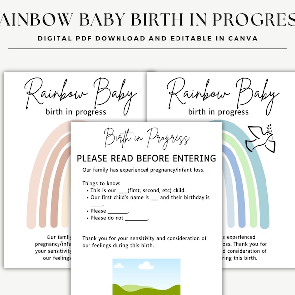Rainbow Baby in Progress Sign - Etsy