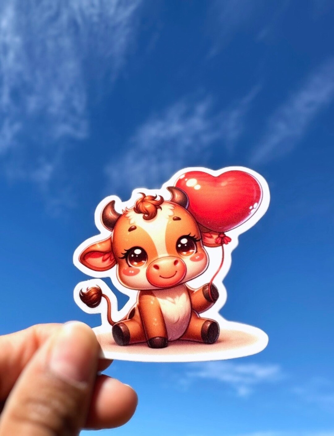Cute Cow Sticker | Cute Cow Valentine’s Day Stickers | Valentine's Day ...