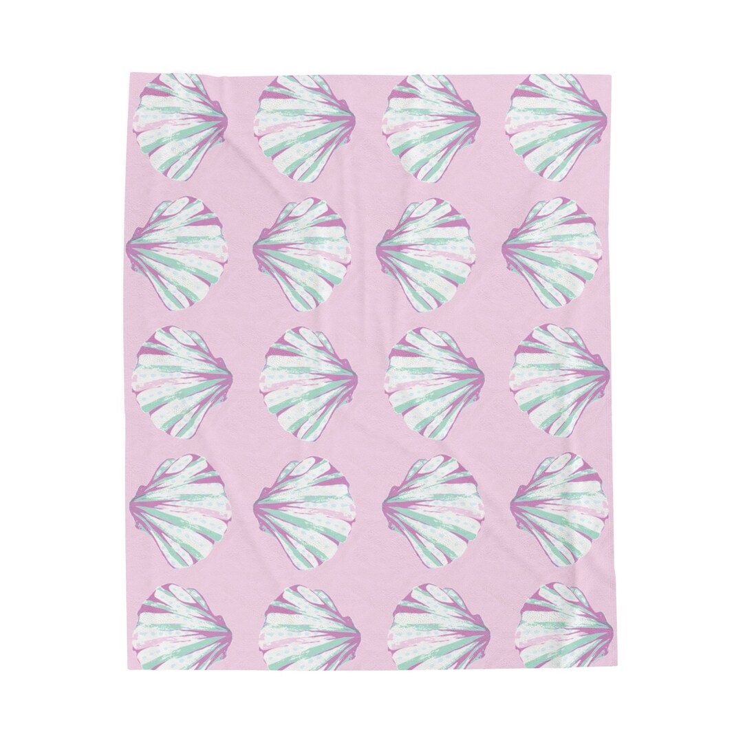 Seashell Blanket Velveteen Plush Blanket Lightweight Blanket Beach ...