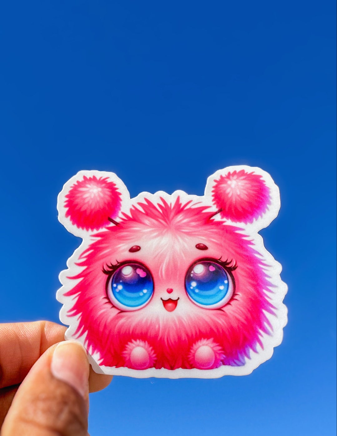 Cute Pink Smiling Happy Monster Sticker | Cute Monster Valentine’s Day ...