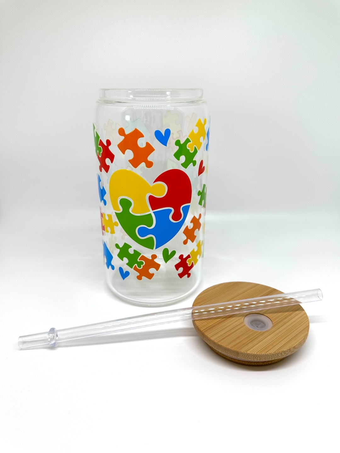 Autism Awareness Autism Support Autism Cup, Glass Cup, Autism Awareness ...