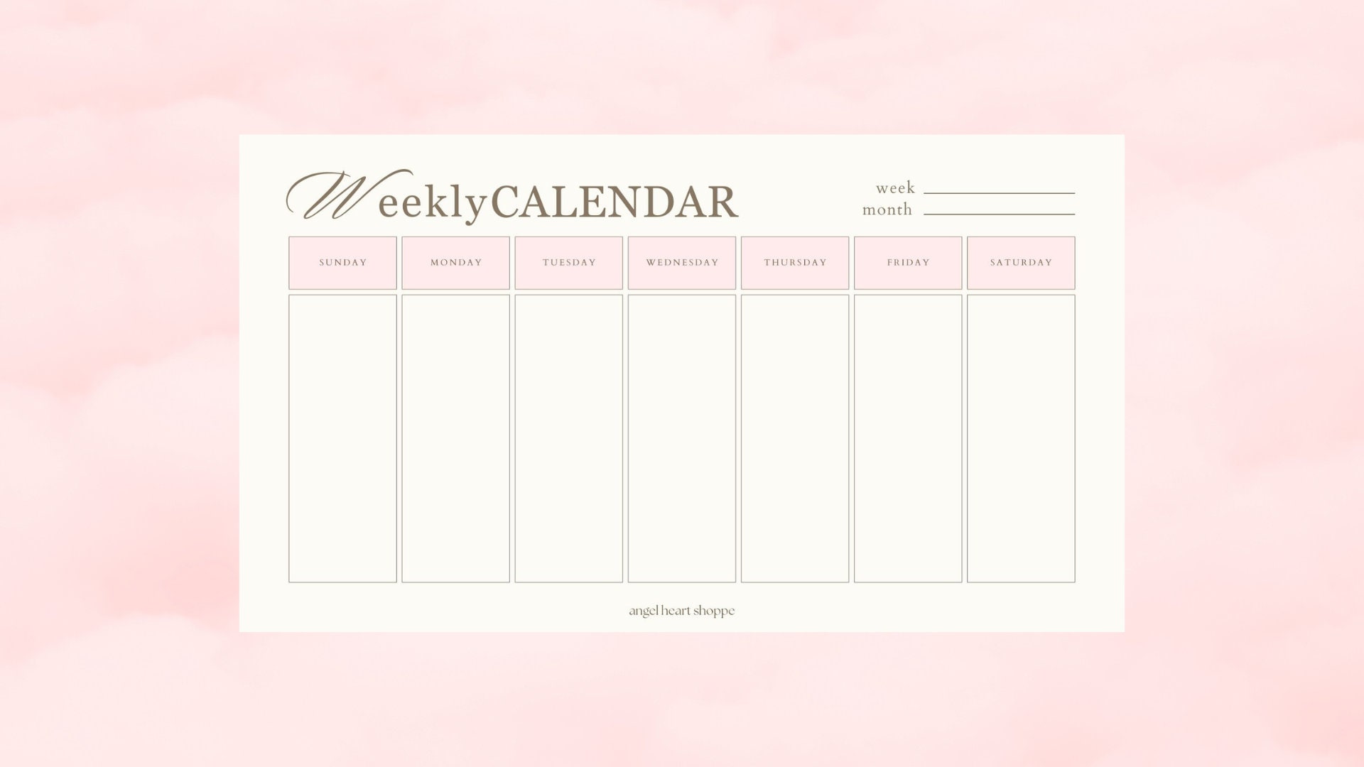 Weekly Calendar, Aesthetic To-do List, Pink Schedule, Pink Planner ...