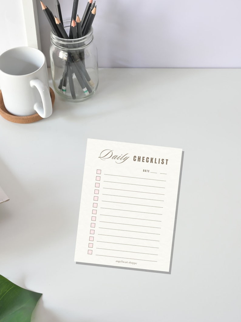 Daily Checklist, Aesthetic To-do List, Pink Checklist, Pink Planner ...