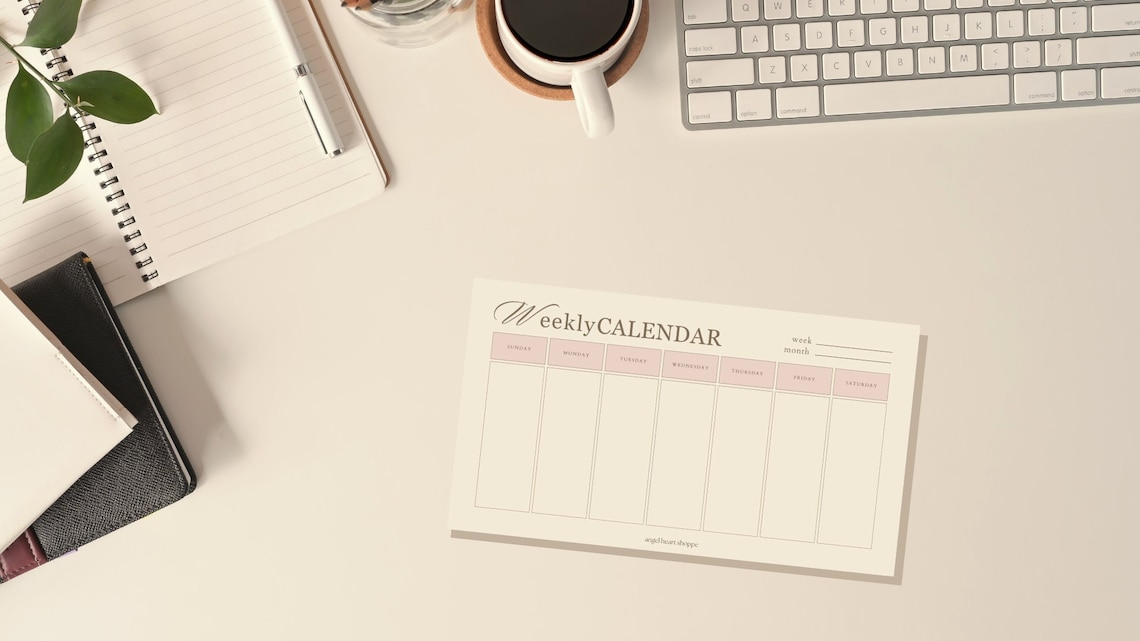 Weekly Calendar, Aesthetic To-do List, Pink Schedule, Pink Planner ...
