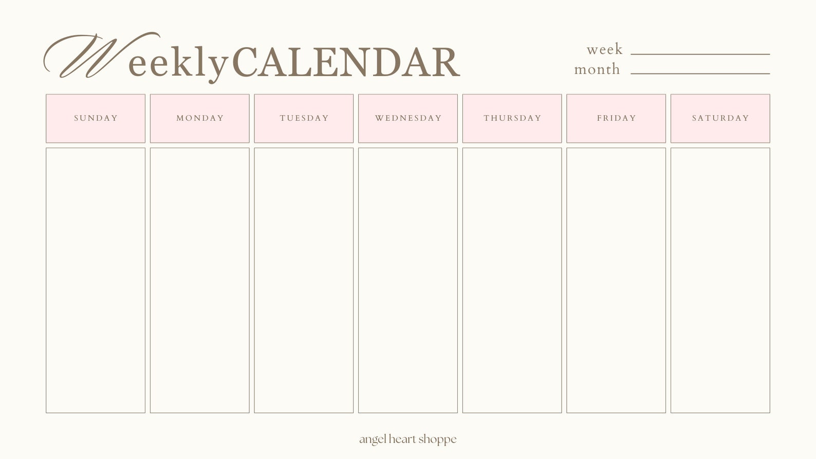 Weekly Calendar, Aesthetic To-do List, Pink Schedule, Pink Planner ...