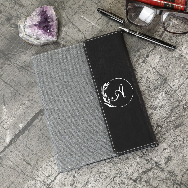 Personalized Leather Portfolio, Custom Notepad Cover, Business ...