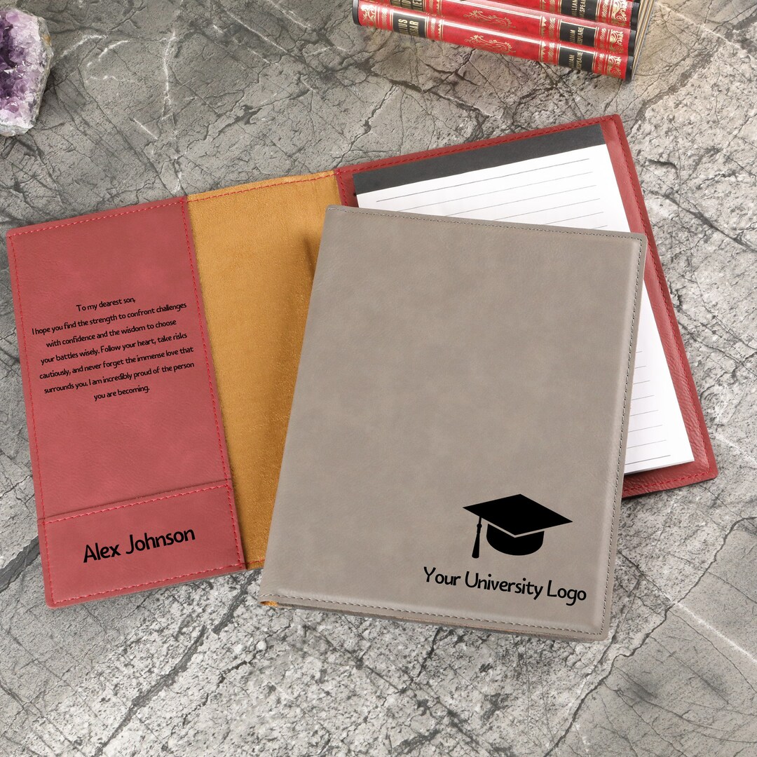 Leather Graduation Portfolio, Monogrammed Leather Portfolio ...