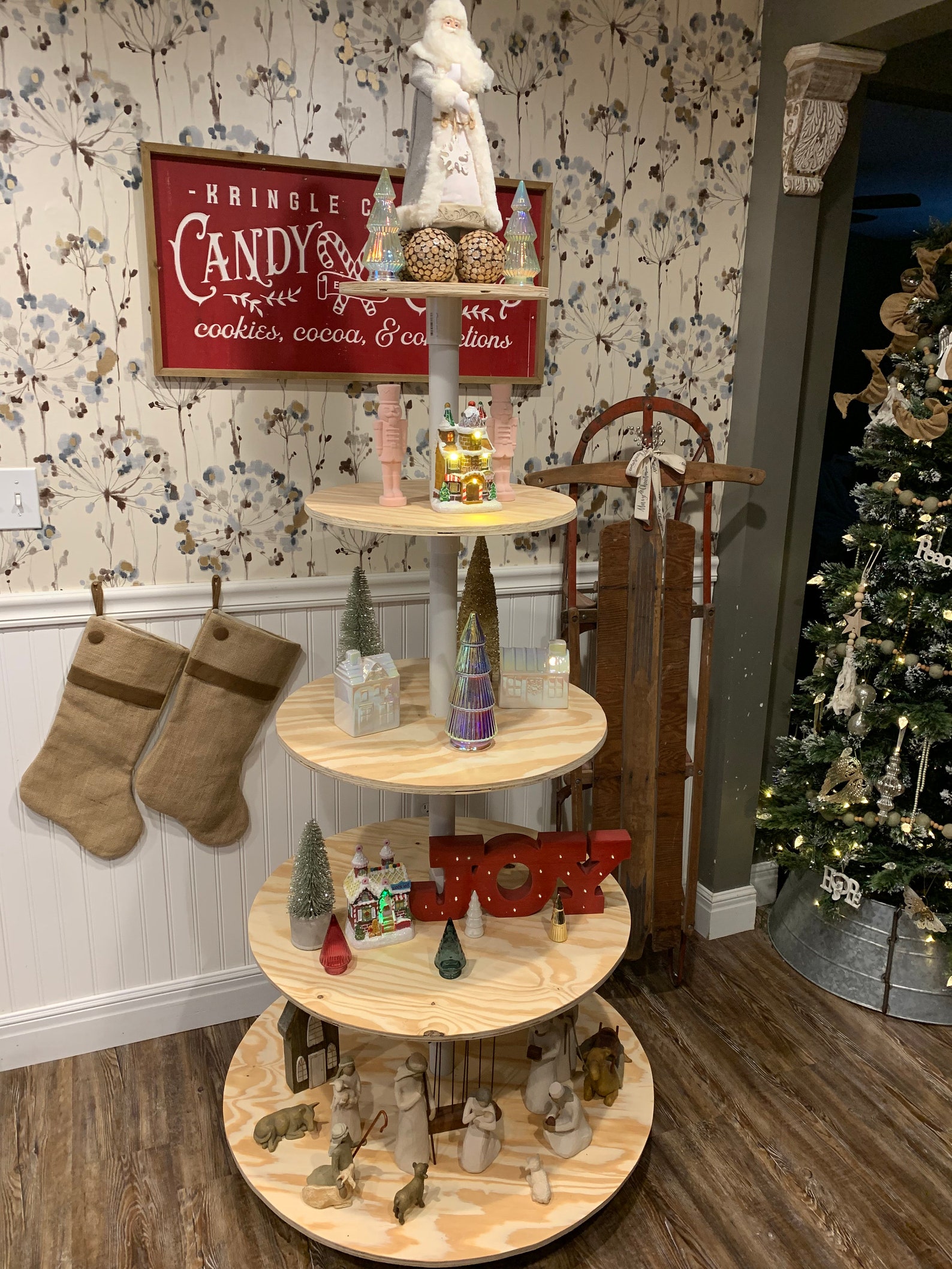 Custom Christmas Village Display Stand: 7' Tiered Holiday Decor - Etsy