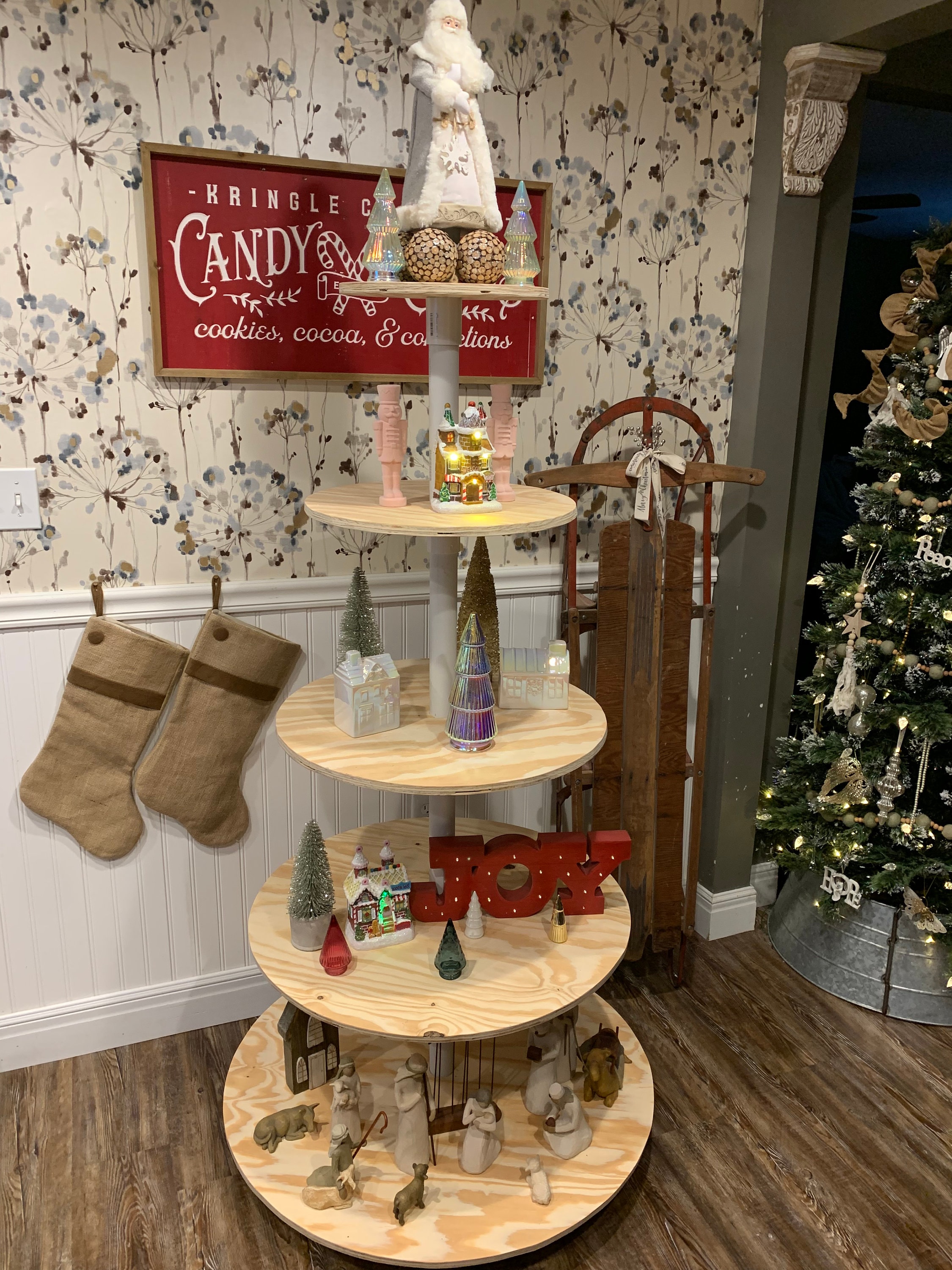 Made to Order Christmas Tree Village Holder Starts Out as a 32” Circle ...