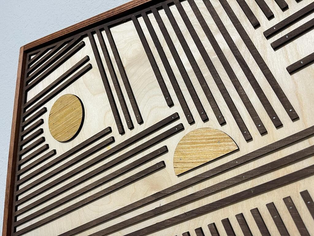 Abstract Wood Wall Art Modern Wall Décor Mosaic Wooden Wall Hanging ...