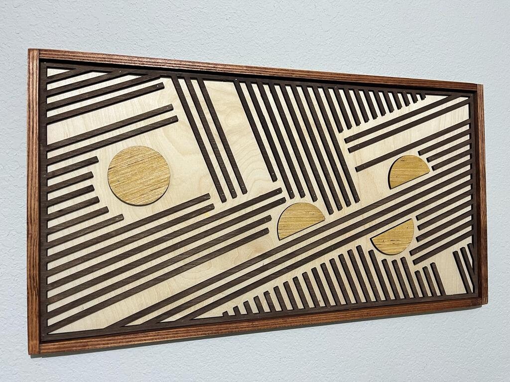 Abstract Wood Wall Art Modern Wall Décor Mosaic Wooden Wall Hanging ...